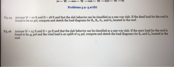 Solved WWWW Problems 3-9-3-27(b) P3.14 Assume W = 20 ft and | Chegg.com