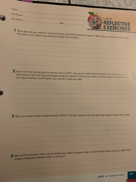 Solved Lab Section Date Lab 9 DATAS Part A: Synthesis of | Chegg.com