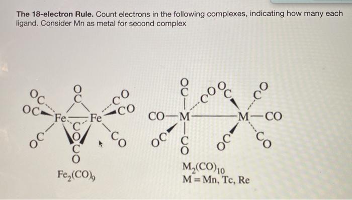 Solved The 18-electron Rule. Count electrons in the | Chegg.com