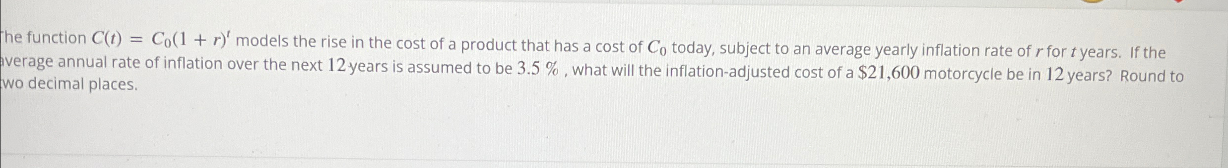 Solved The function C(t)=C0(1+r)t ﻿models the rise in the | Chegg.com