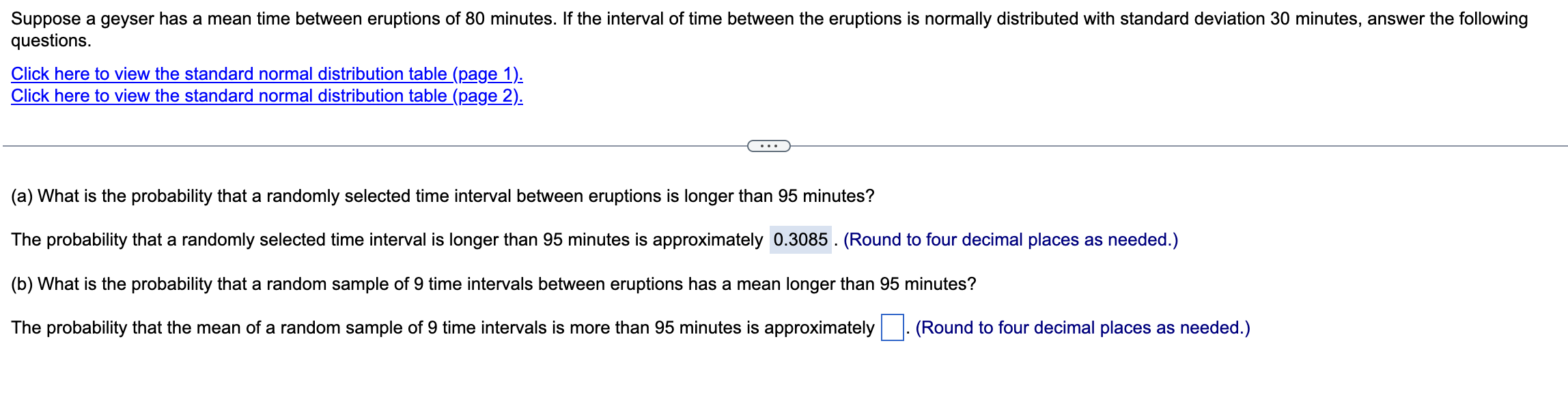 Solved questions.Click here to view the standard normal | Chegg.com
