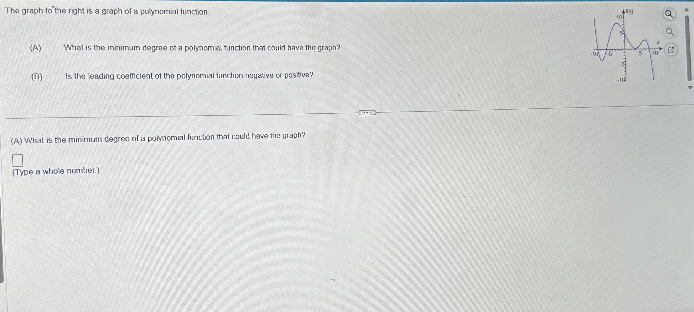 Solved The graph to the right is a graph of a polynomial | Chegg.com