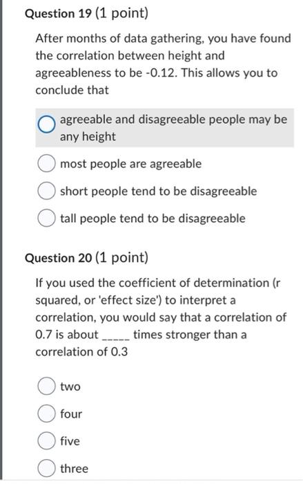 Solved A negative correlation means that decreases in the X | Chegg.com