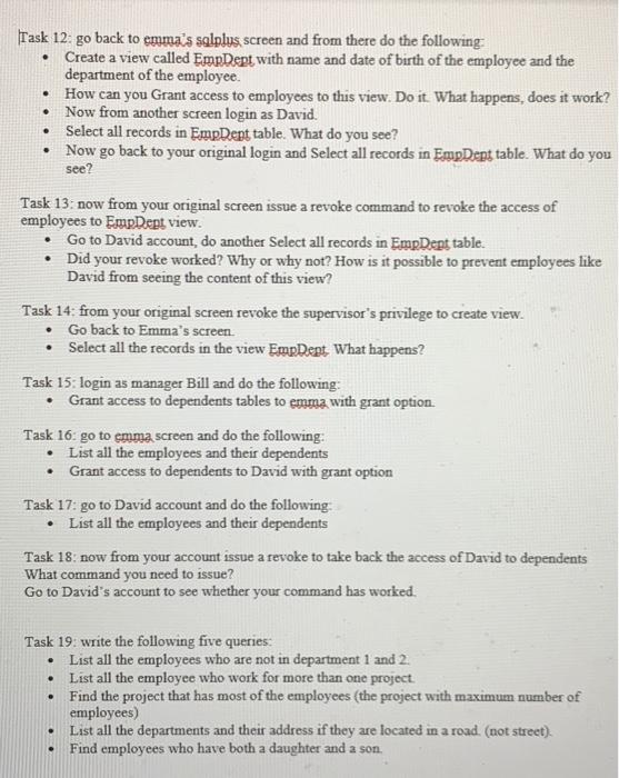 Task 1: use dbcreate and dbload to create and load | Chegg.com