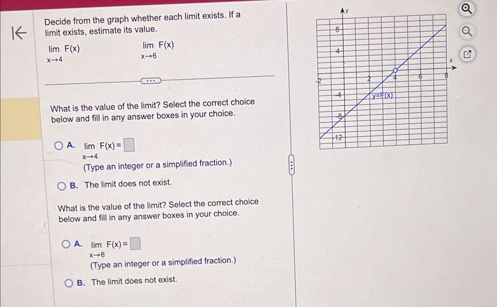 Solved Decide From The Graph Whether Each Limit Exists If A