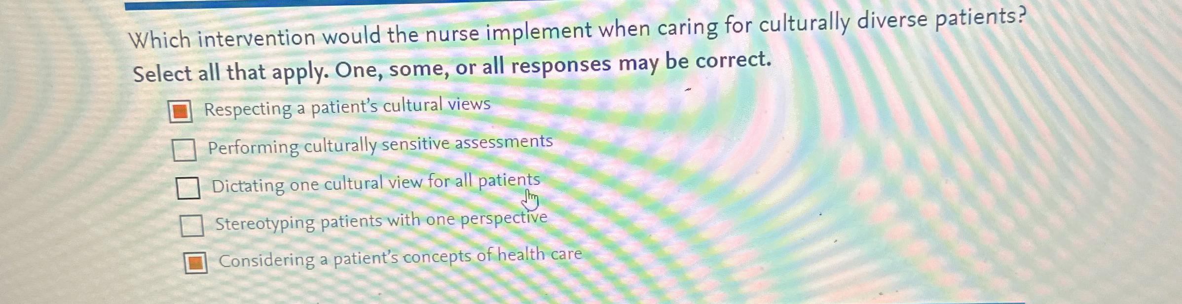 Solved Which intervention would the nurse implement when | Chegg.com