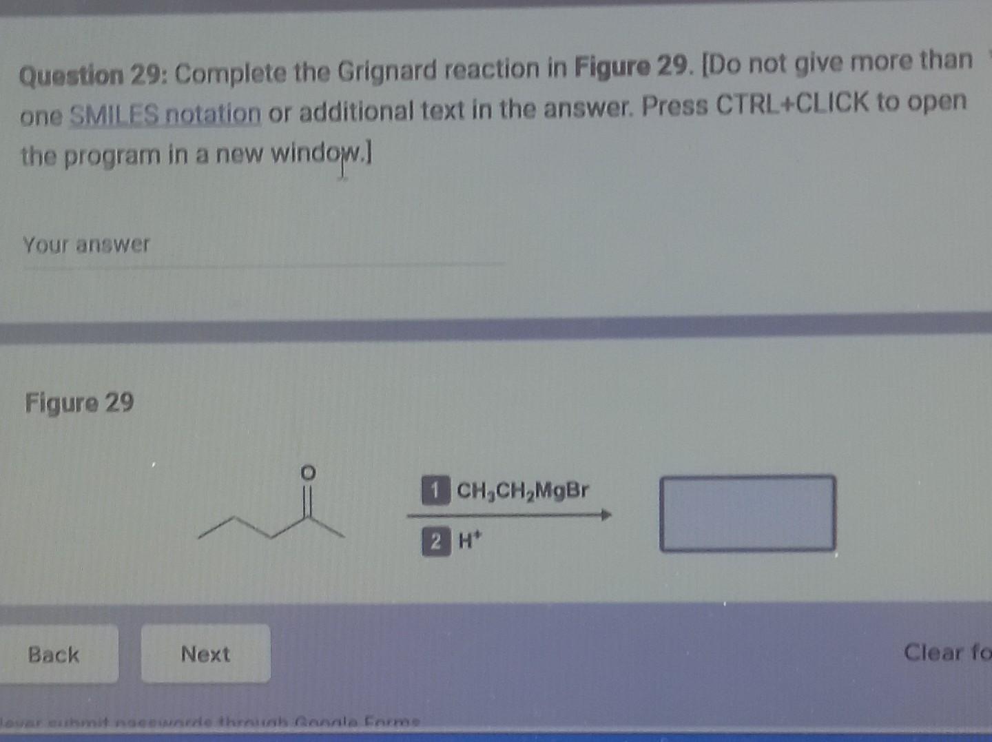 Solved Question 29: Complete the Grignard reaction in Figure | Chegg.com