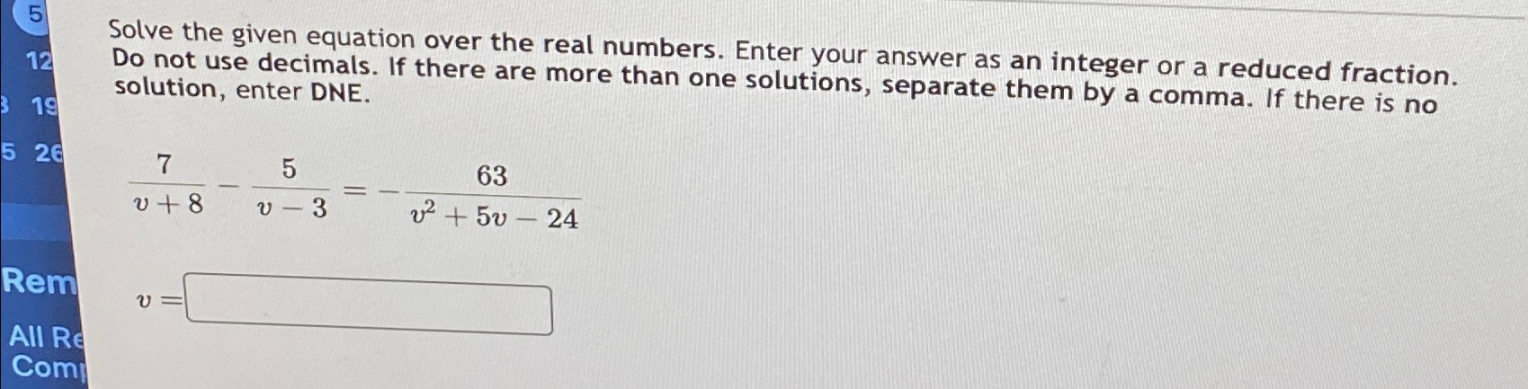 Solve the given equation over the real numbers. Enter | Chegg.com