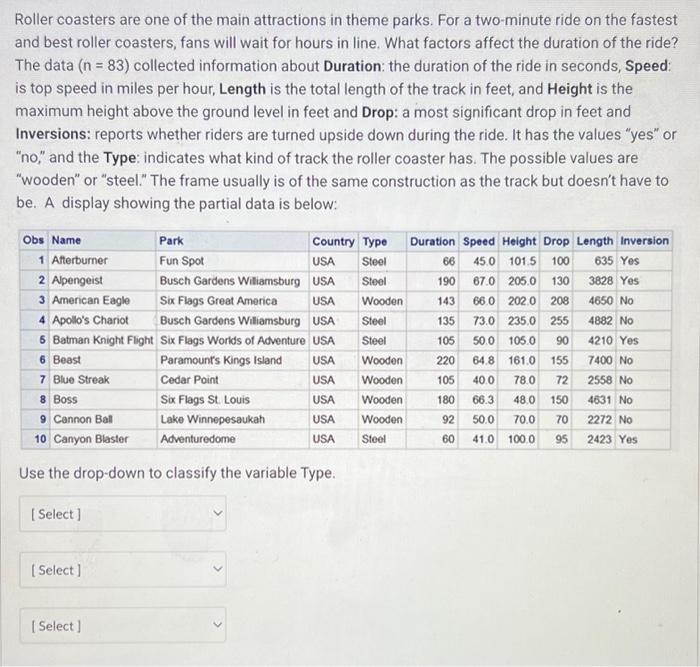 Solved (drop downs are 1. quantitive, qualitative 2. | Chegg.com