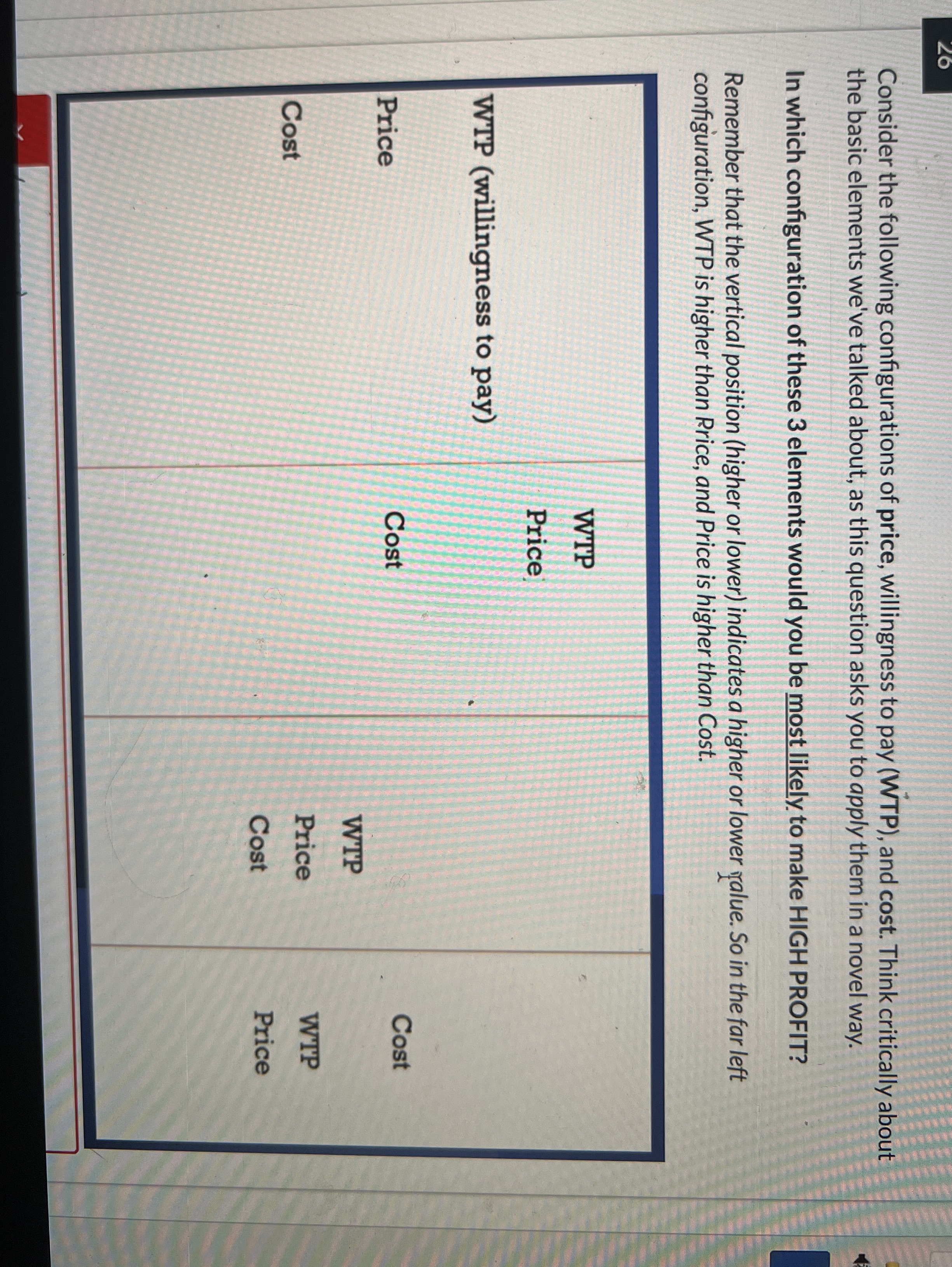 Solved 26Consider the following configurations of price, | Chegg.com