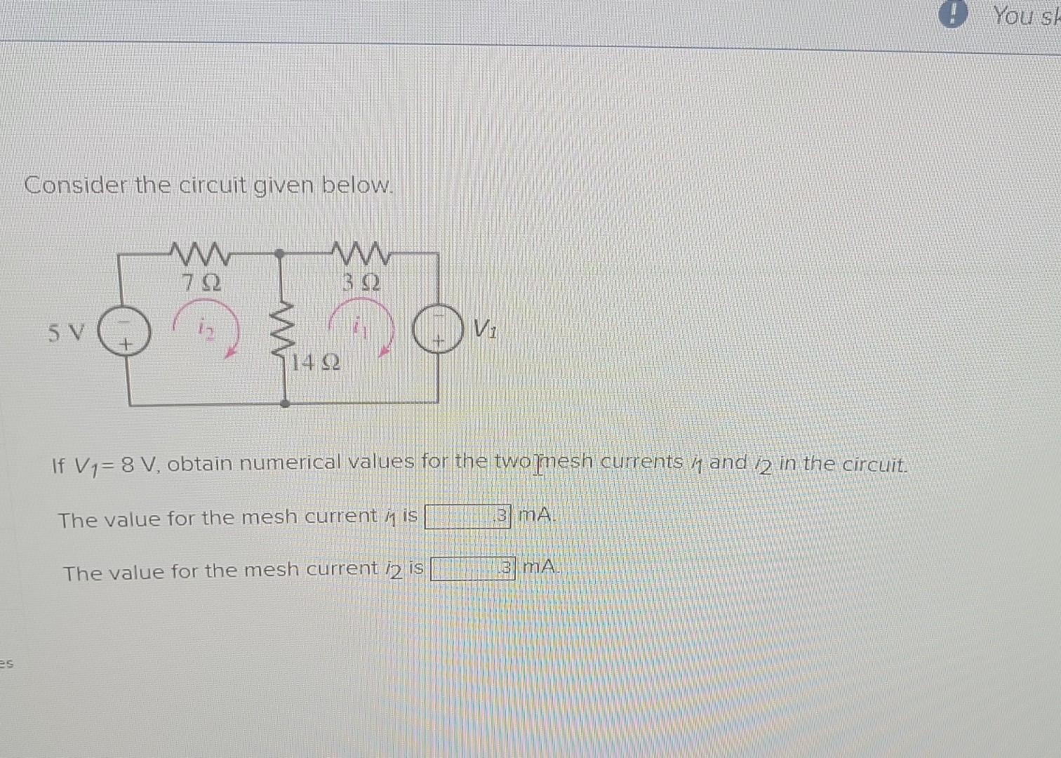 Solved Consider the circuit given below. If V1=8 V, obtain | Chegg.com