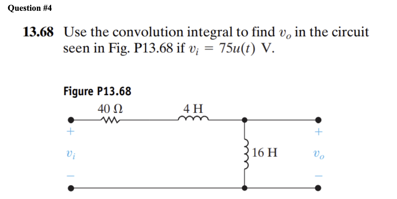 Solved Question #4Use the convolution integral to find vo | Chegg.com