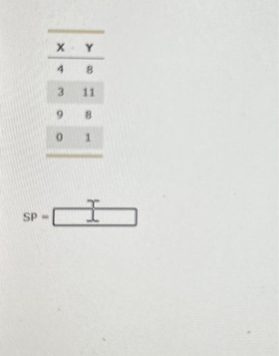 Solved \begin{tabular}{rr} \hlineX & Y \\ \hline 4 & 8 \\ 3 | Chegg.com