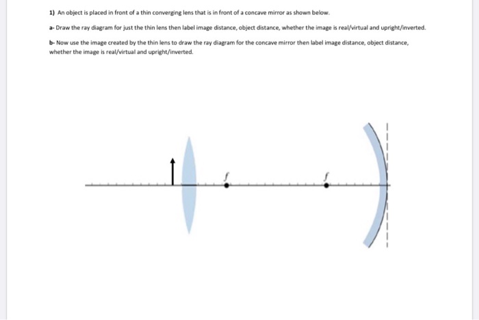 Solved: 1) An Object Is Placed In Front Of A Thin Convergi... | Chegg.com
