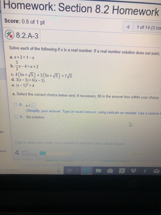 Solved Homework Section 8 2 Homework Score 0 8 Of 1 Pt 1