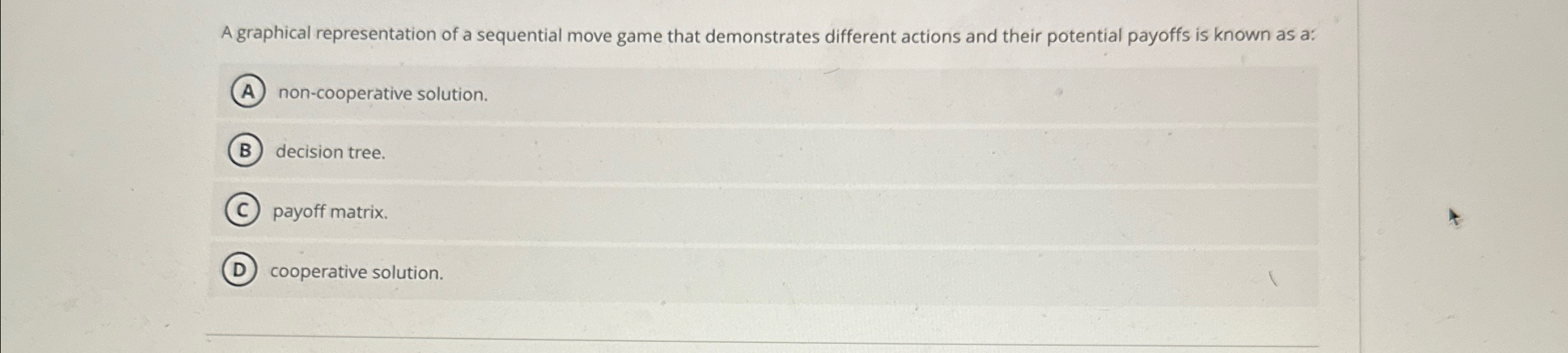 Solved A graphical representation of a sequential move game | Chegg.com