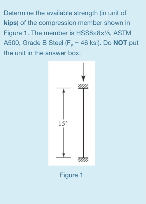 Determine the available strength (in unit of kips) of | Chegg.com