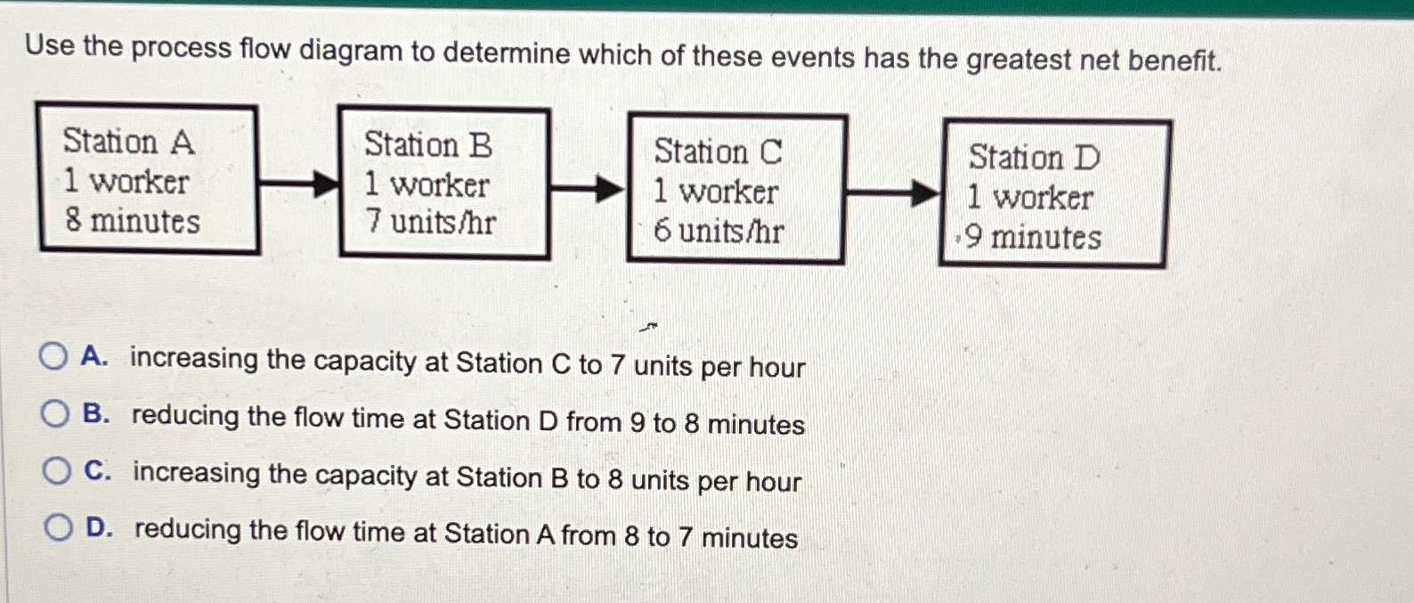 Solved Use the process flow diagram to determine which of | Chegg.com