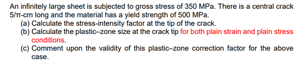 Solved An infinitely large sheet is subjected to gross | Chegg.com