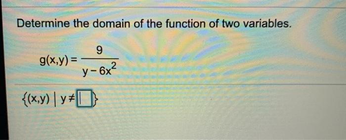 Solved Determine the domain of the function of two | Chegg.com