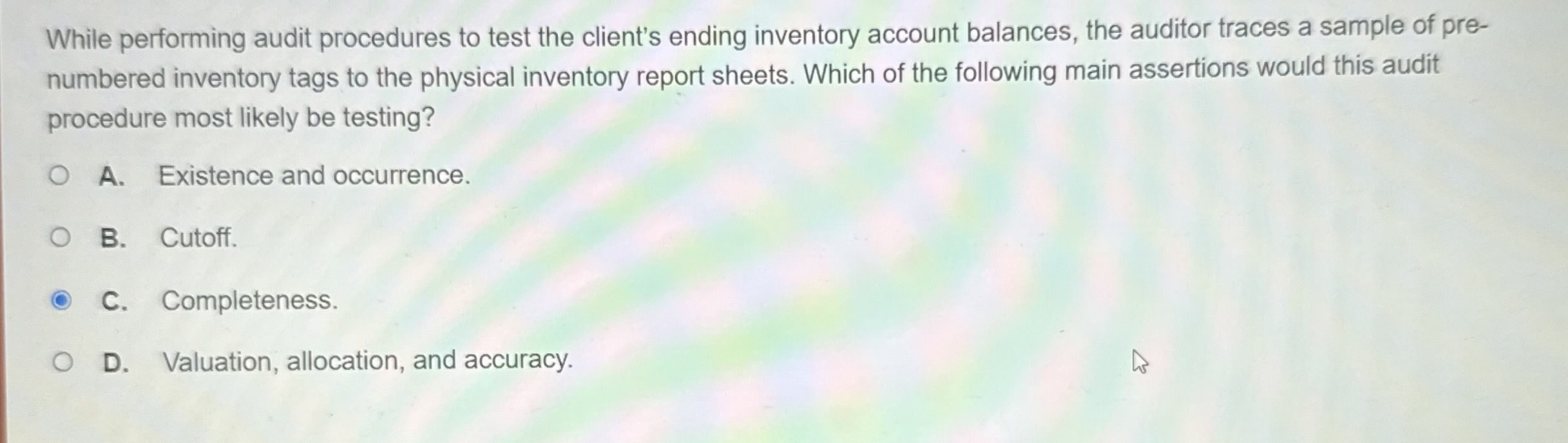 Solved While performing audit procedures to test the | Chegg.com