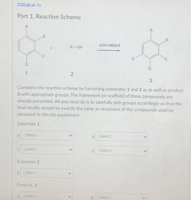 Solved Part 1. Reaction Scheme 3 Complete the reaction | Chegg.com