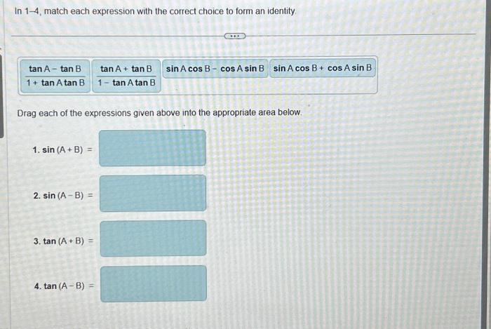 Solved In 1-4, match each expression with the correct choice | Chegg.com