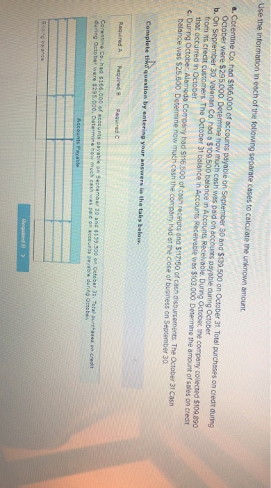 Solved Use the information in each of the following separate | Chegg.com