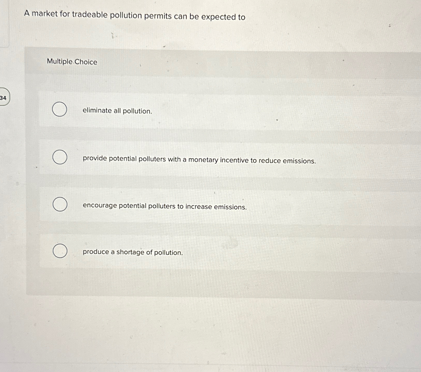 Solved A market for tradeable pollution permits can be | Chegg.com