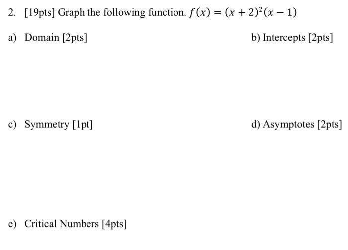 Solved 2. [19pts] Graph the following function. f(x) = (x + | Chegg.com