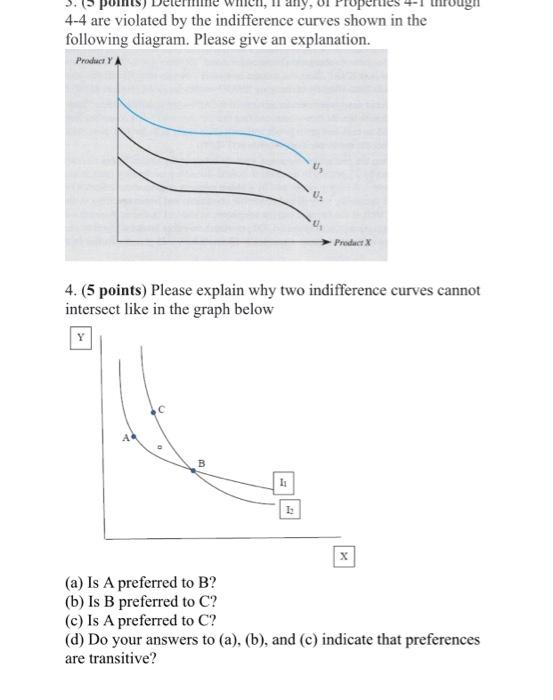 Solved 4-4 are violated by the indifference curves shown in | Chegg.com