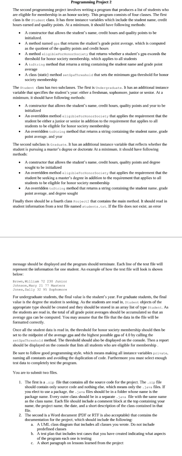Solved Programming Project 2The second programming project | Chegg.com
