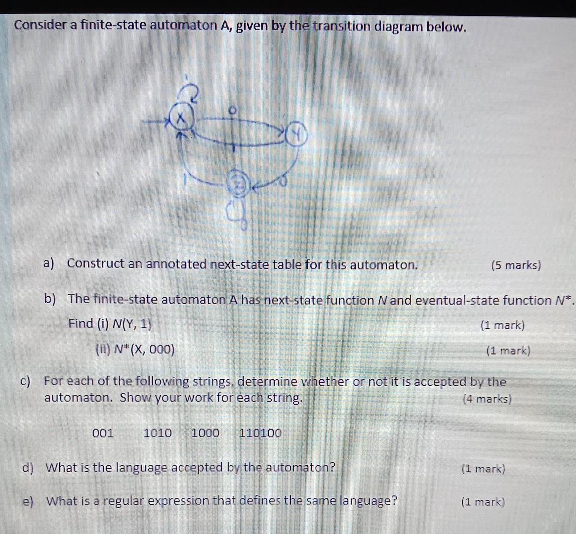 Solved Consider a finite-state automaton A, given by the | Chegg.com