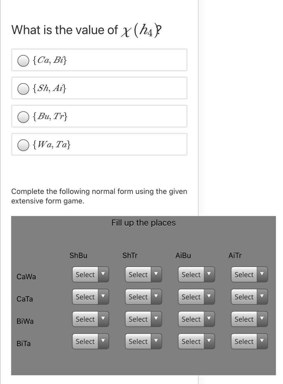 Solved Consider the following two player extensive form | Chegg.com