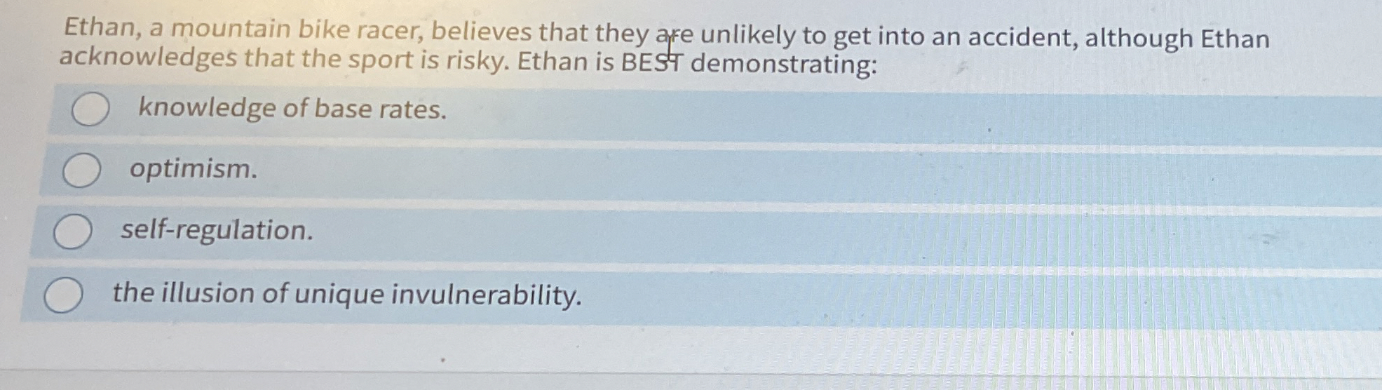 Solved Ethan, a mountain bike racer, believes that they are | Chegg.com