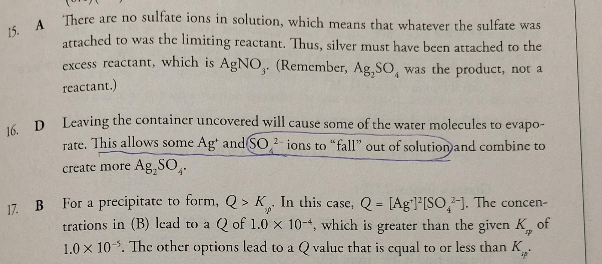 Solved Use the information below to answer Silver sulfate, | Chegg.com
