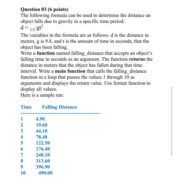 Solved Question 03 (6 points) The following formula can be | Chegg.com