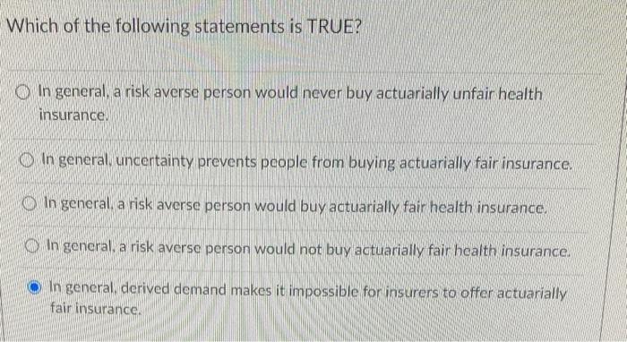 Solved Which of the following statements is TRUE? In | Chegg.com