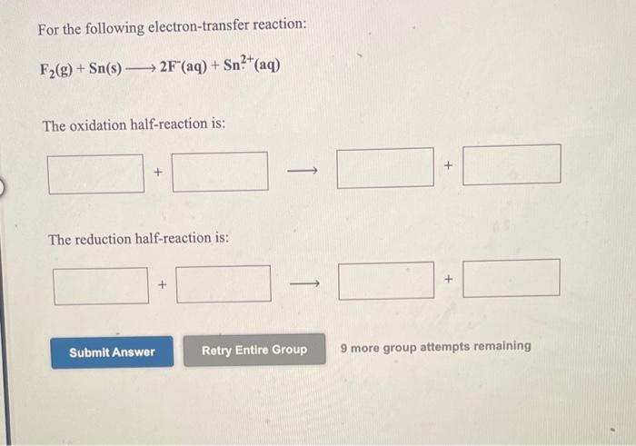 Solved For the following electron-transfer reaction: | Chegg.com