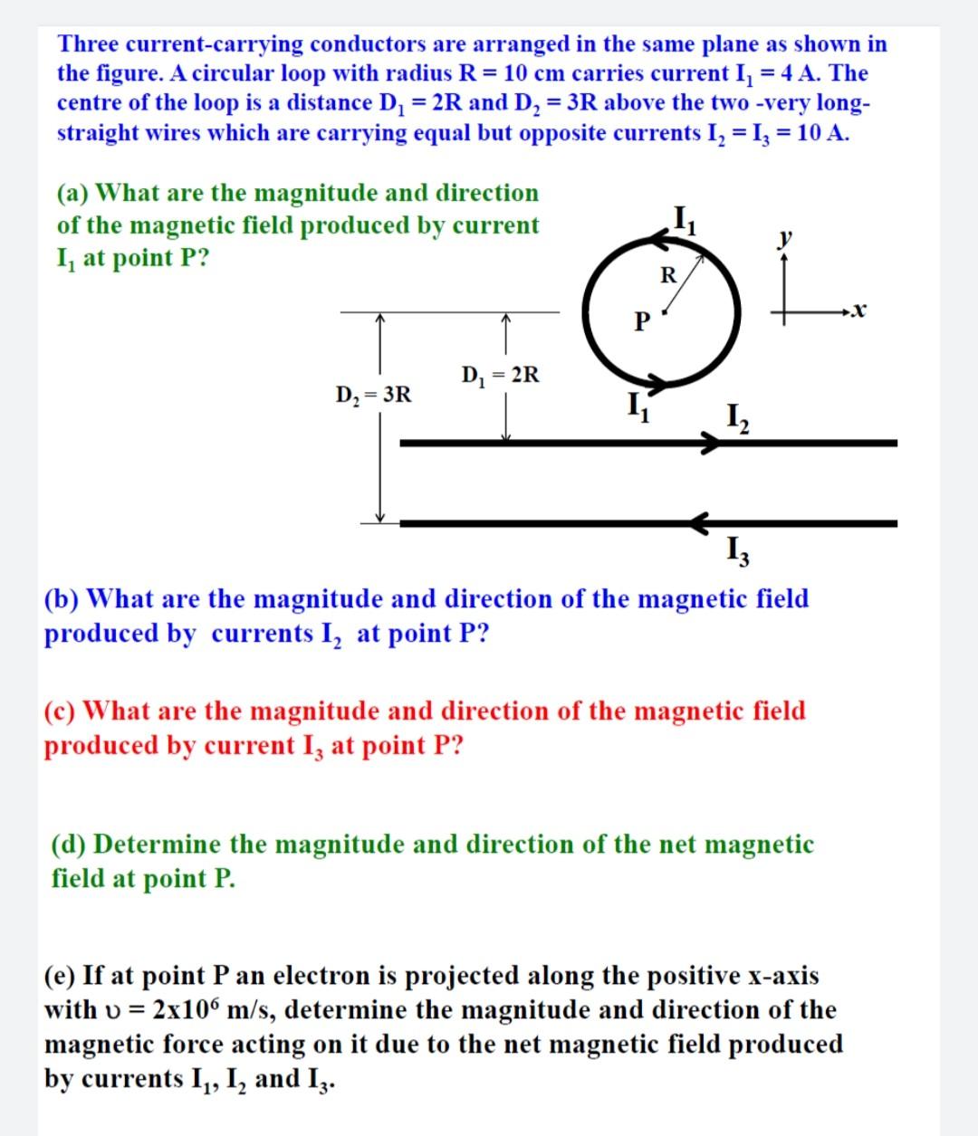 Solved Three current-carrying conductors are arranged in the | Chegg.com