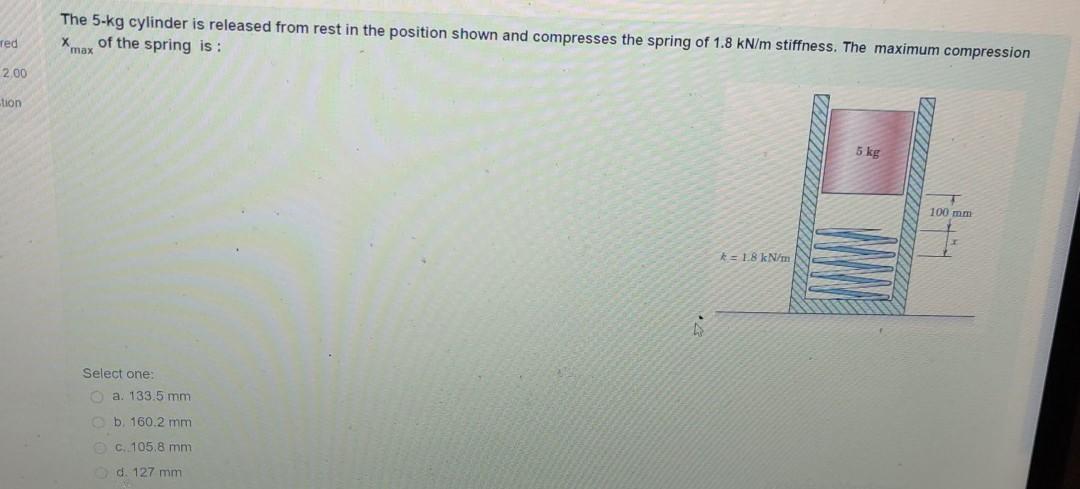 Solved The 5-kg cylinder is released from rest in the | Chegg.com