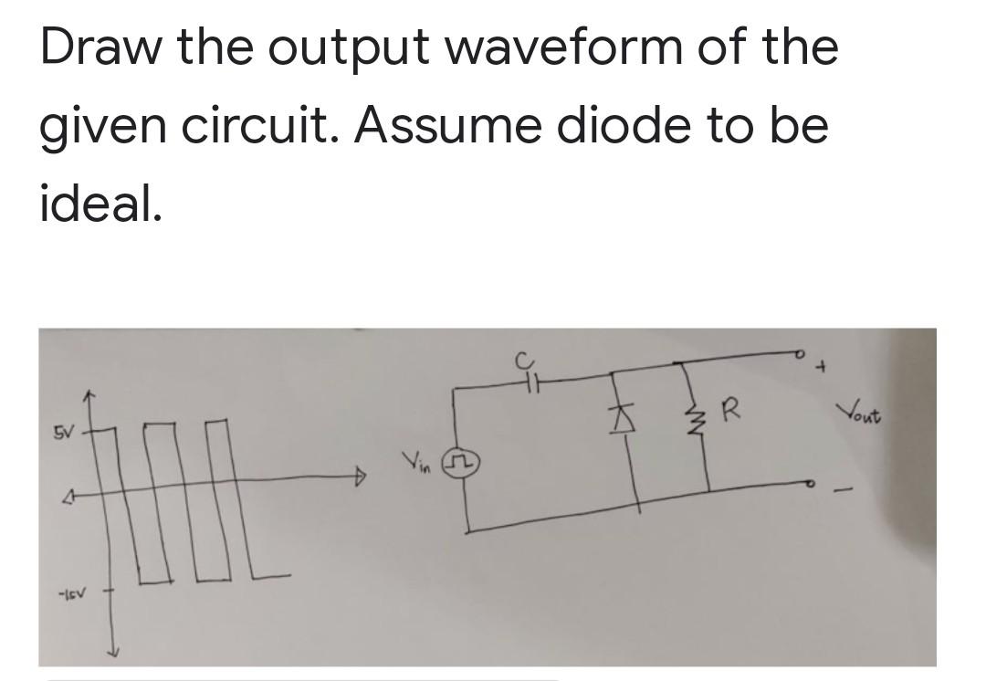 Solved Draw the output waveform of the given circuit. Assume | Chegg.com