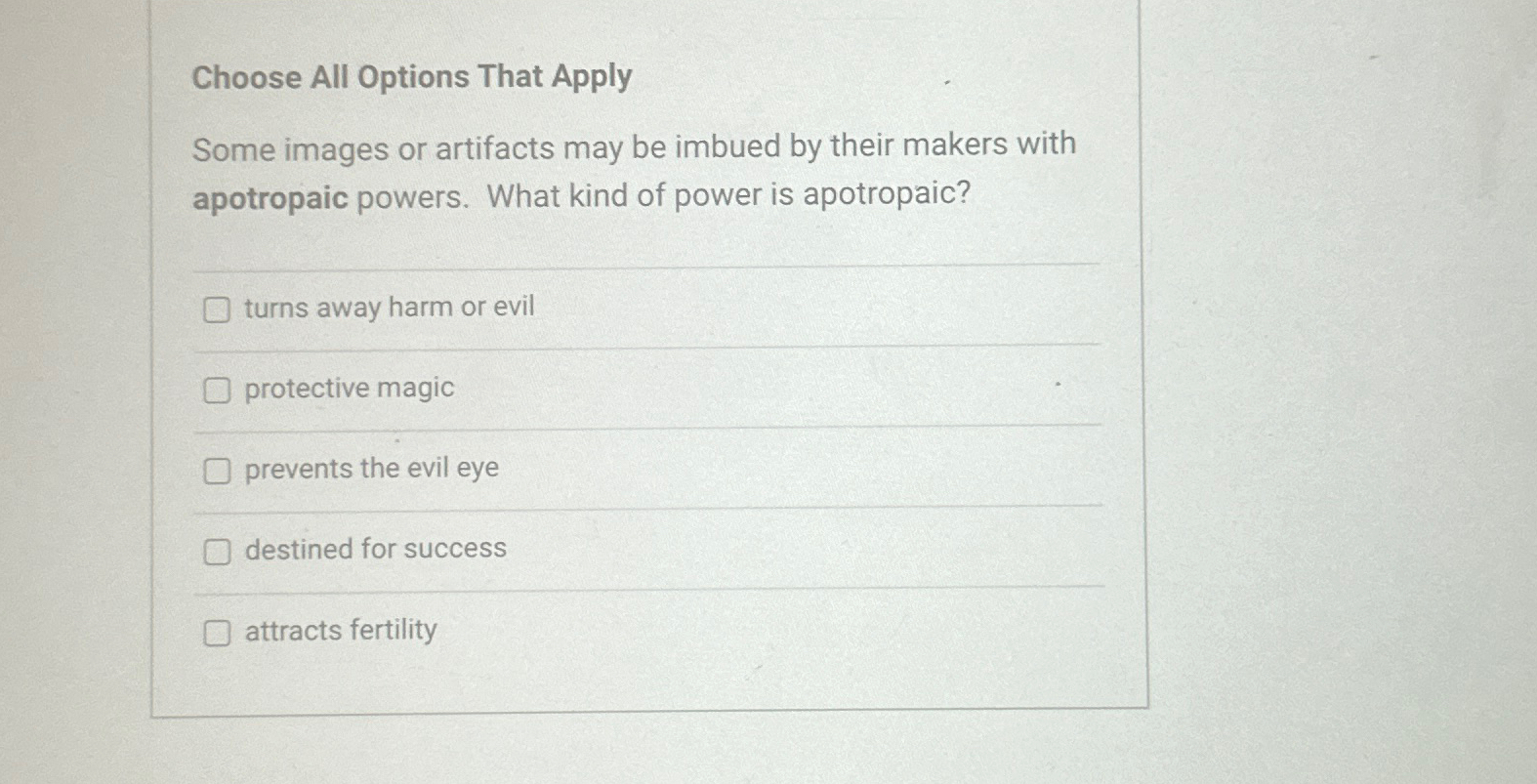 Solved Choose All Options That ApplySome images or artifacts | Chegg.com