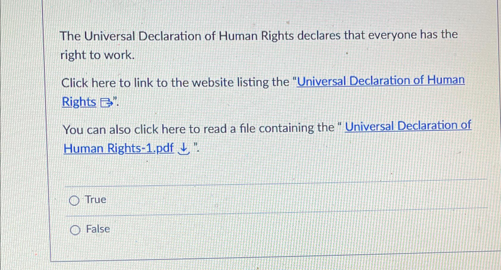 Solved The Universal Declaration of Human Rights declares | Chegg.com