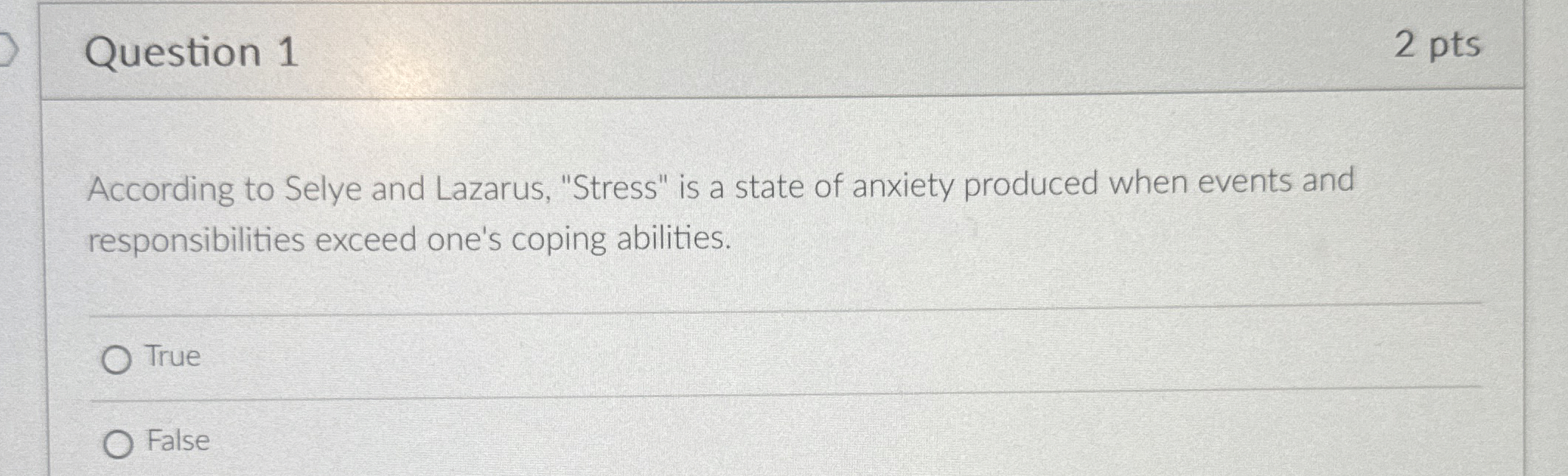 Solved Question 12 ﻿ptsAccording to Selye and Lazarus, | Chegg.com