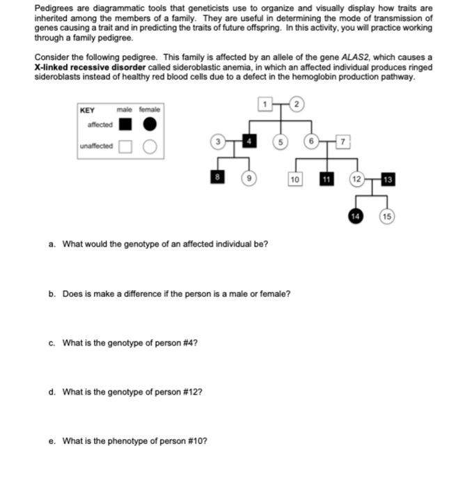 Solved Pedigrees are diagrammatic tools that geneticists use | Chegg.com