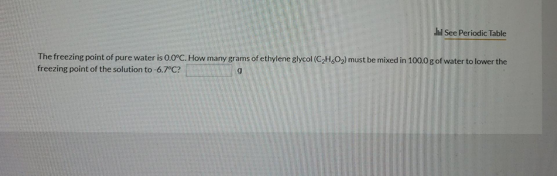 Solved - See Periodic Table The freezing point of pure water | Chegg.com