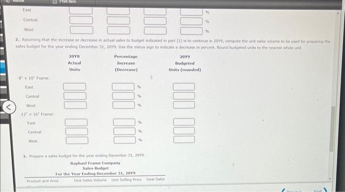 Solved Forecast Sales Volume and Sales Budget For 20Y8, | Chegg.com
