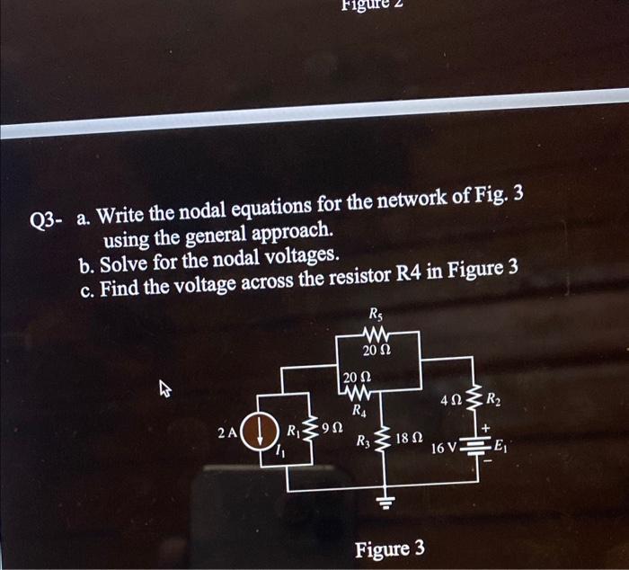 Solved Q3- a. Write the nodal equations for the network of | Chegg.com