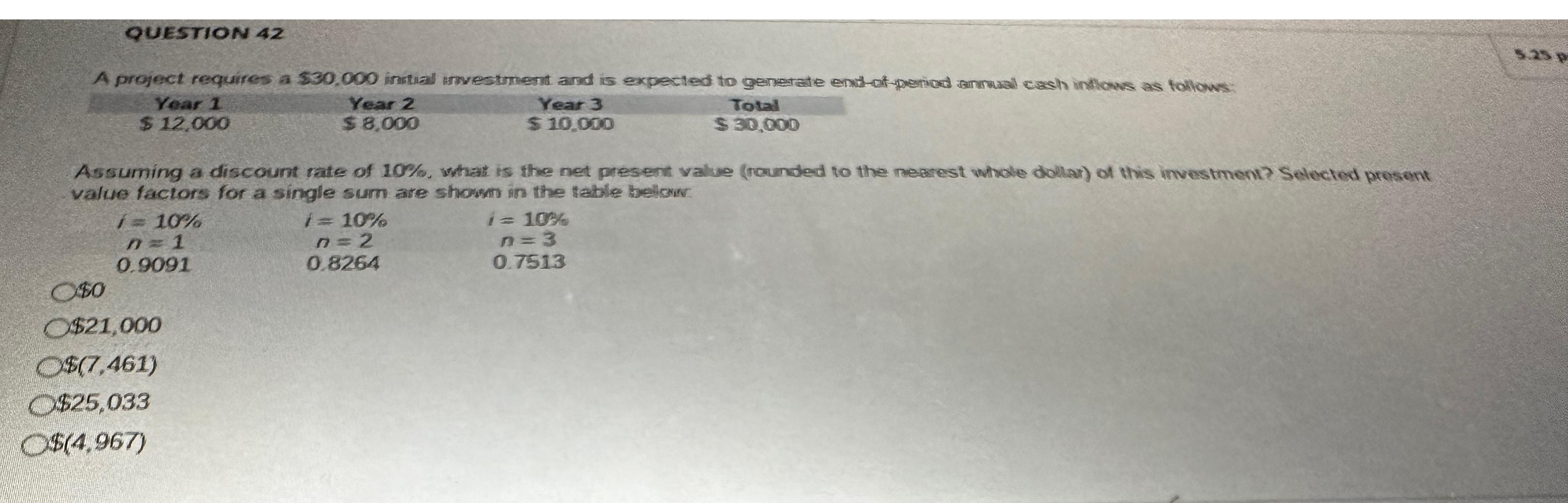 Solved QUESTION 42\table[[Year 1,Year 2,Year | Chegg.com
